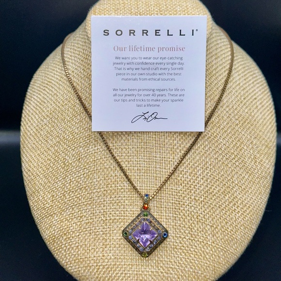 Sorrelli | Jewelry | Sorrelli Multicolor Square Pendant Necklace | Poshmark